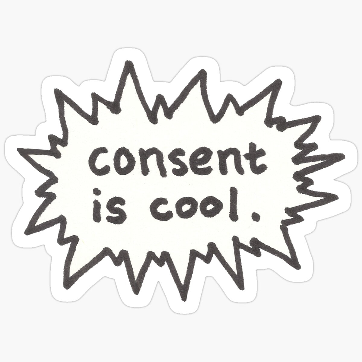 Consent Is Cool Comic Flash Sticker. Gift For You - Decorate Laptops ...