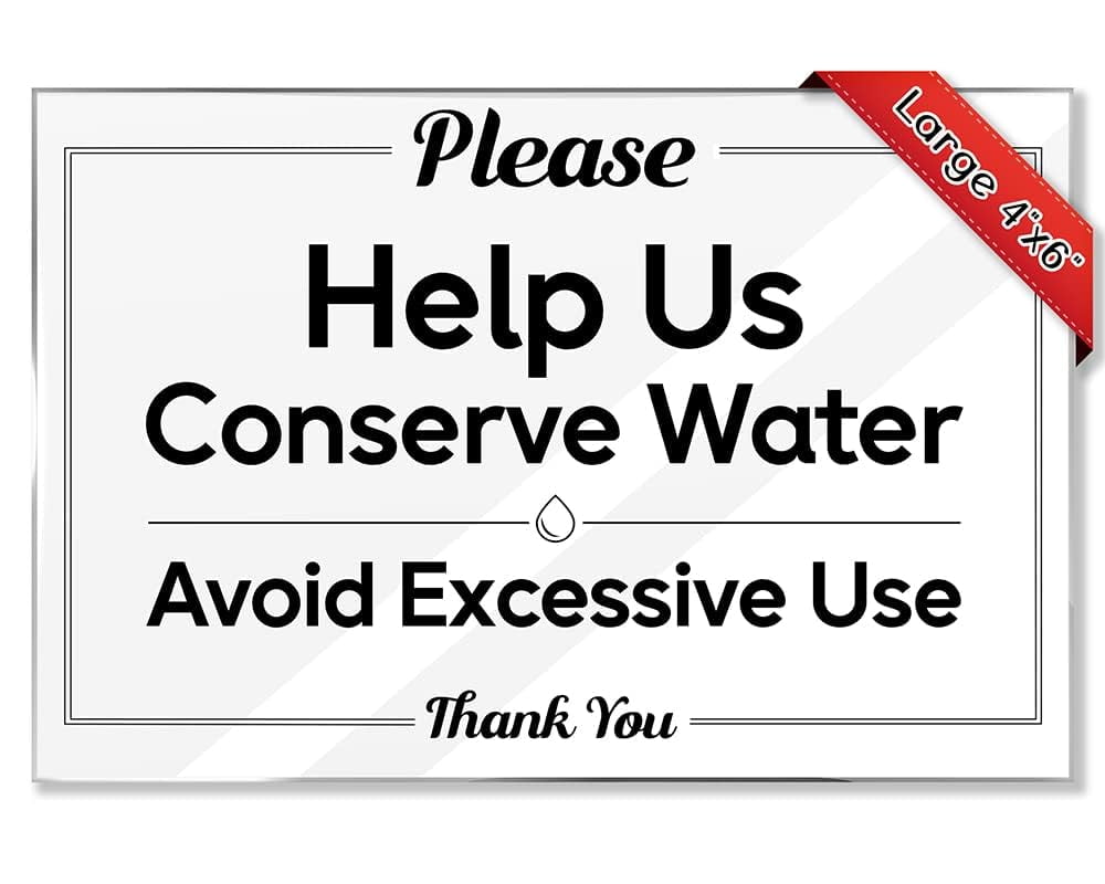 Conserve Water Bathroom Sign for Hosts, 10-Pack 4x6 Inch Acrylic Guest ...