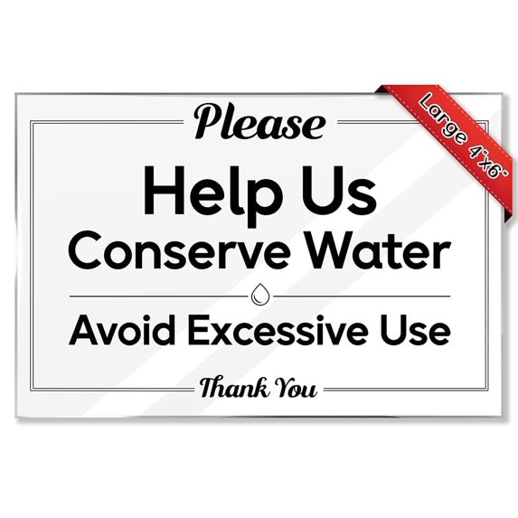 Conserve Water Bathroom Sign for Hosts, 10-Pack 4x6 Inch Acrylic Guest ...