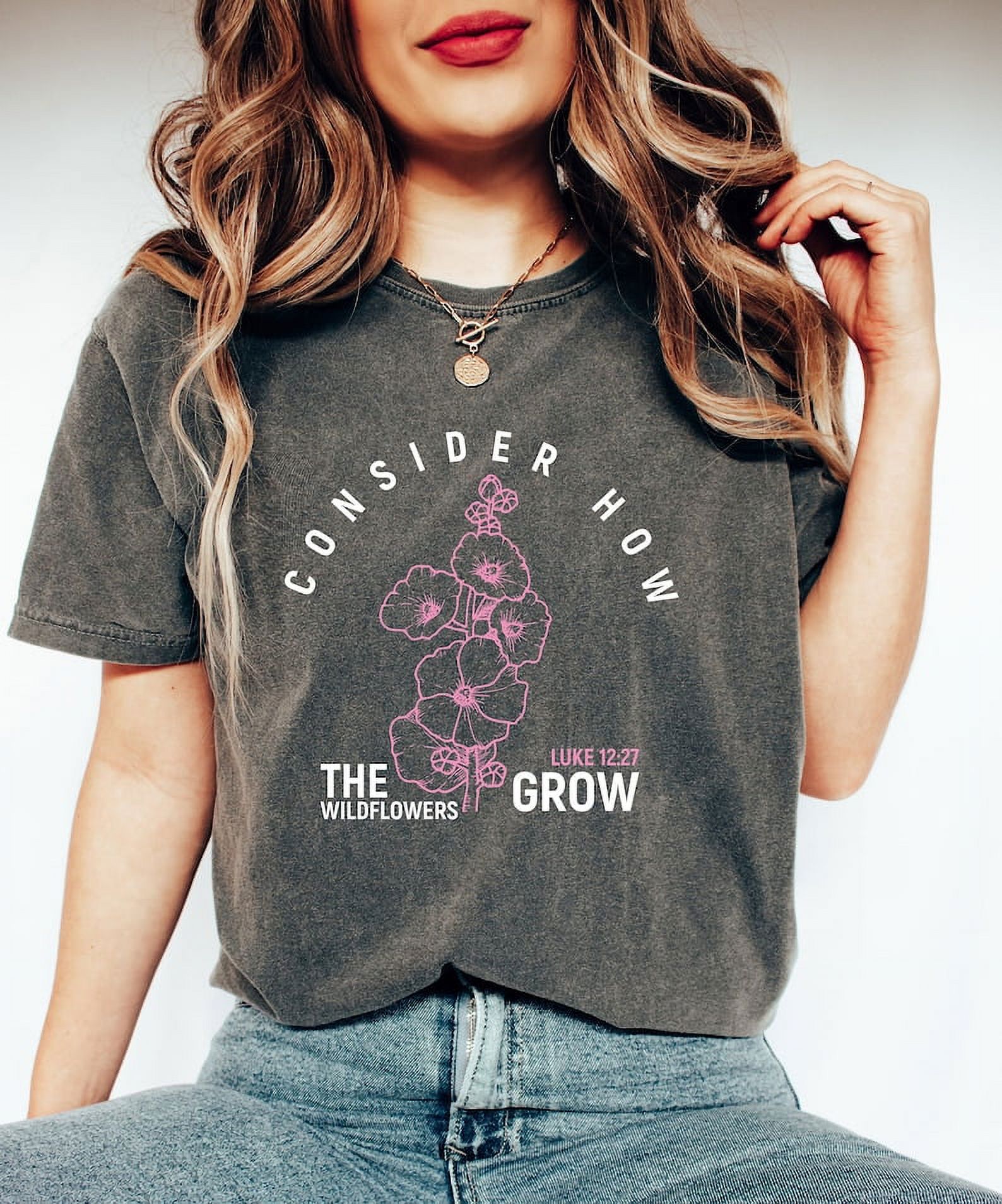 Consider How The Wildflower Grow Bible Verse T-shirt – Cute Floral ...