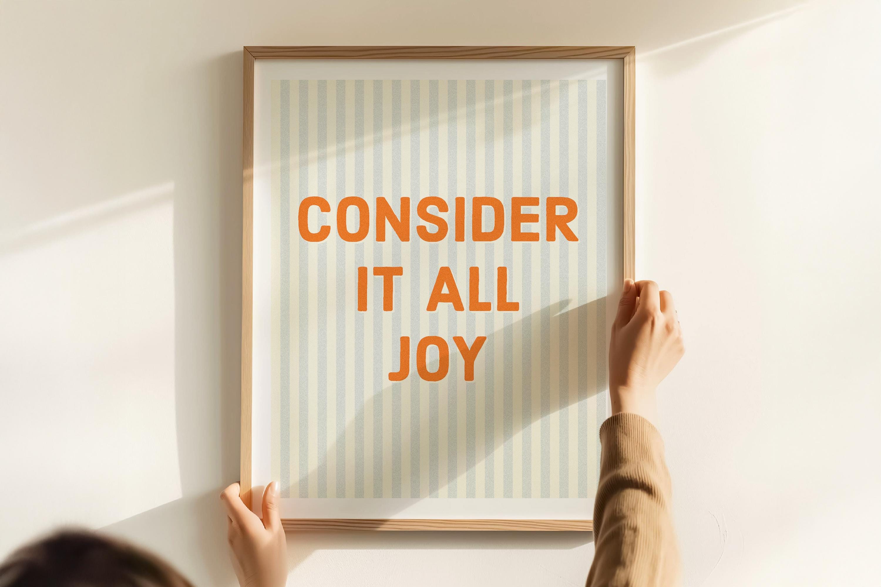 Consider It All Joy Poster - Christian Wall Art, Jesus Print Horizontal ...