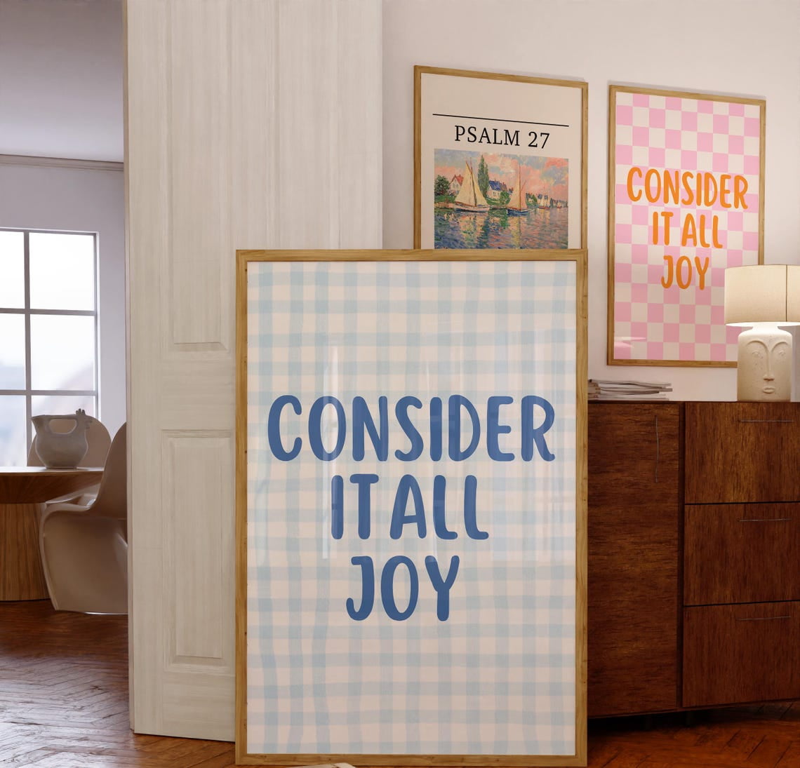 Consider It All Joy Print, Trendy Christian Wall Art, Retro Poster ...