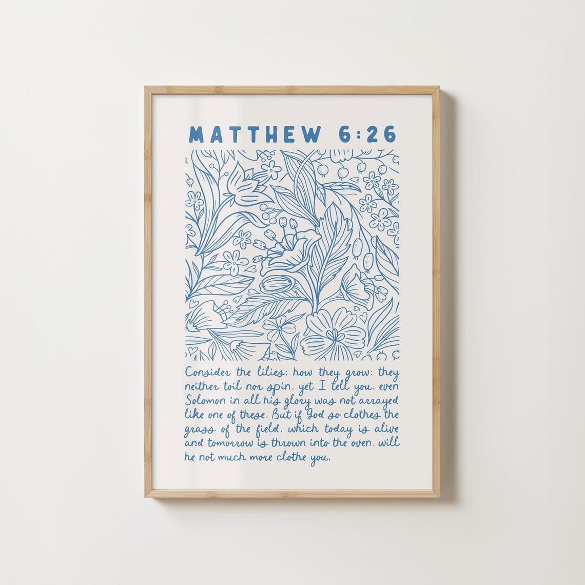 Consider The Lilies, Christian Wall Art, Bible Verse Wall Art, Flower ...