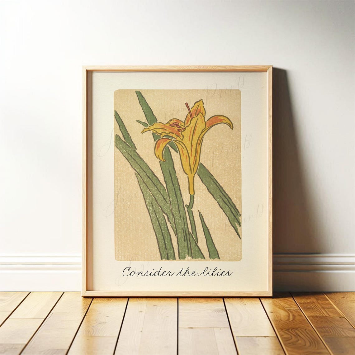 Consider the Lilies Christian Wall Art, Luke 12 Botanical, Vintage ...