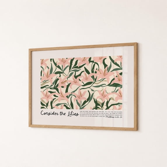 Consider Lilies Floral Scripture Wall Art Home Decor - Walmart.com