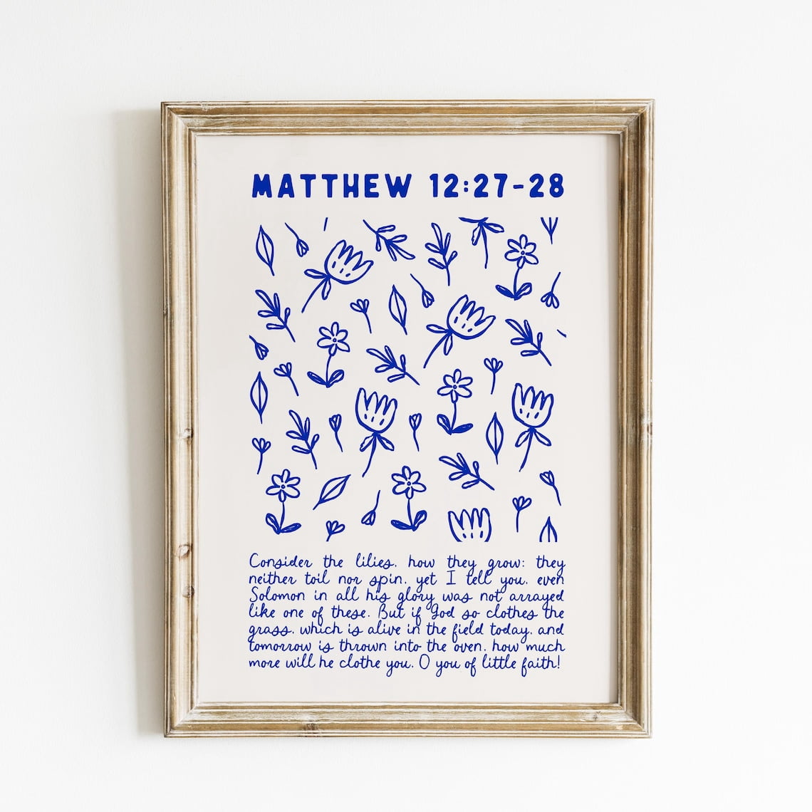 Consider The Lilies Bible Verse Wall Art Flower Market Poster Wall Art ...