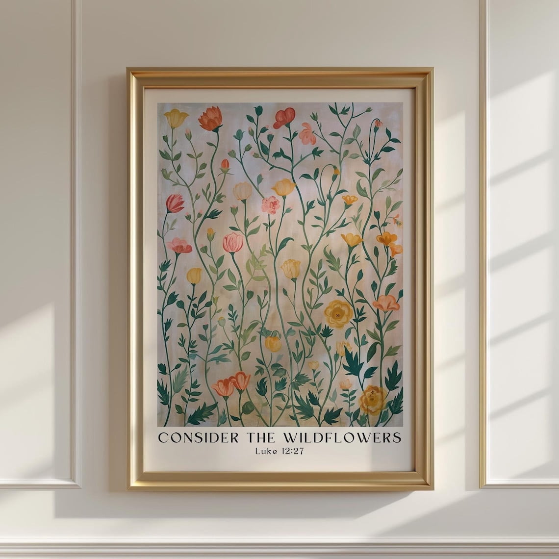 Consider The Wildflowers Christian Bible Verse Poster Art UNFRAMED ...