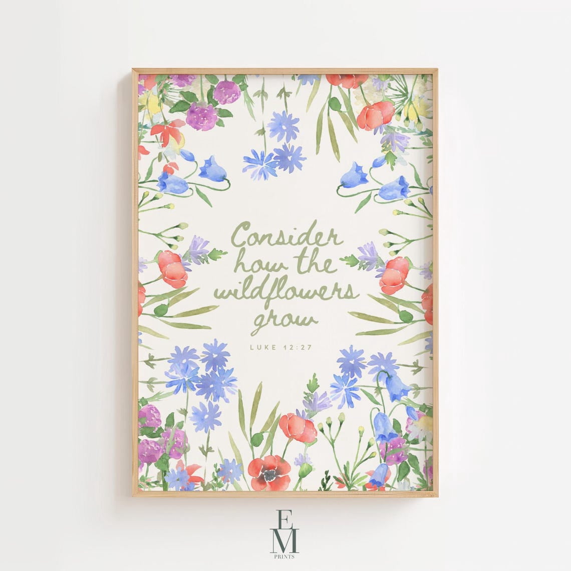 Consider How The Wildflowers Grow, Luke 12:27, Christian Artwork ...
