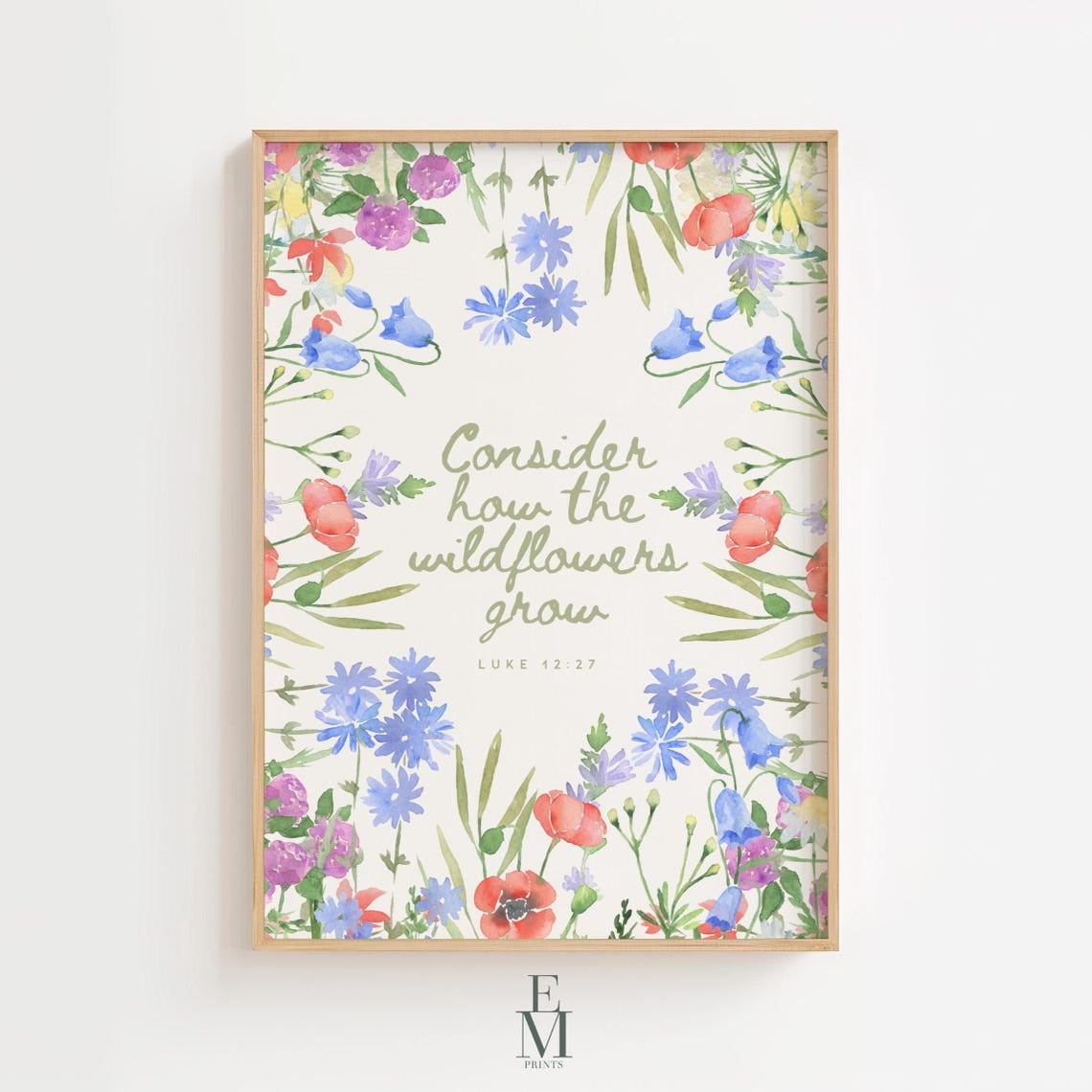 Consider How The Wildflowers Grow, Luke 12:27, Christian Artwork ...