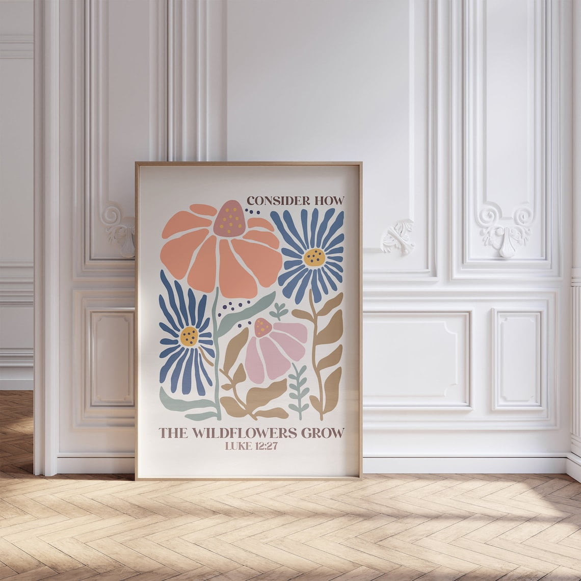 Consider How The Wildflowers Grow Luke 12 27, Retro Christian Posters ...