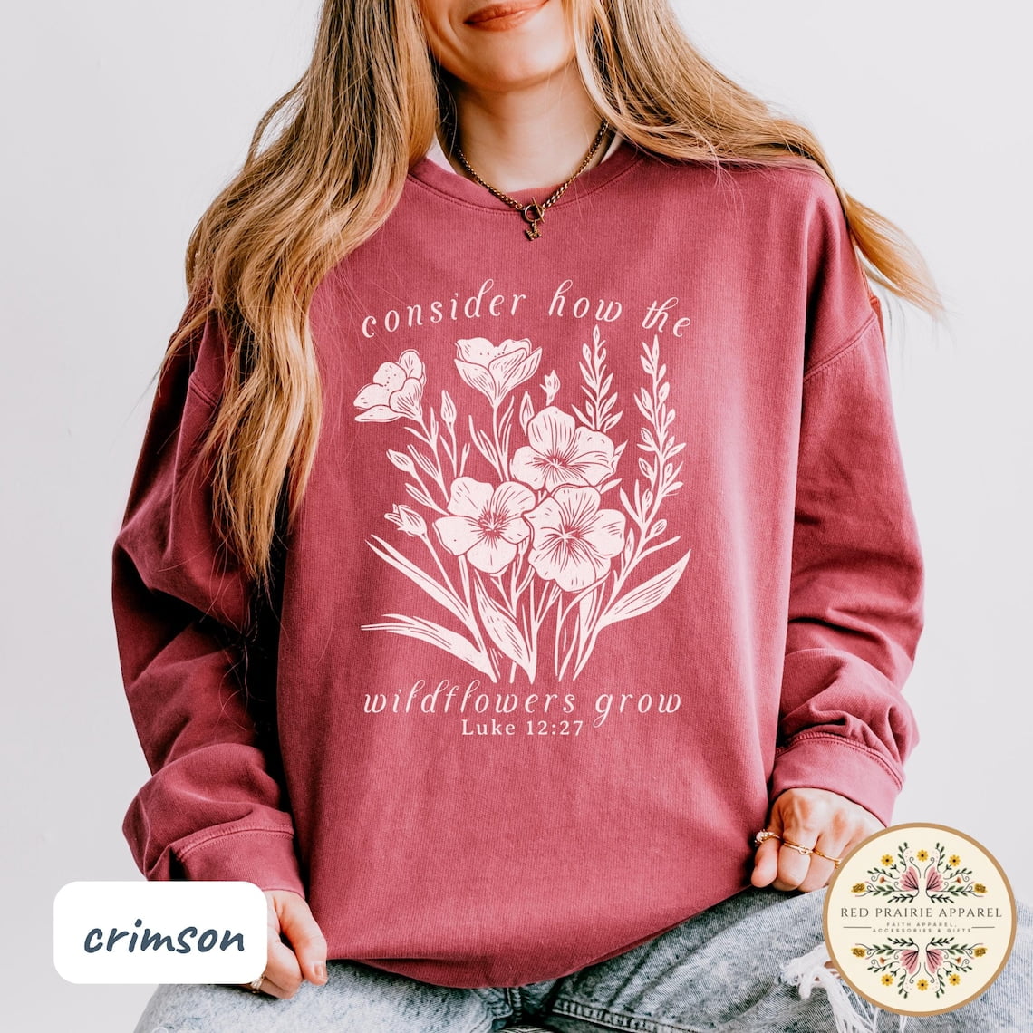 Consider The Wildflowers Lightweight Sweatshirt Christian Sweatshirt ...