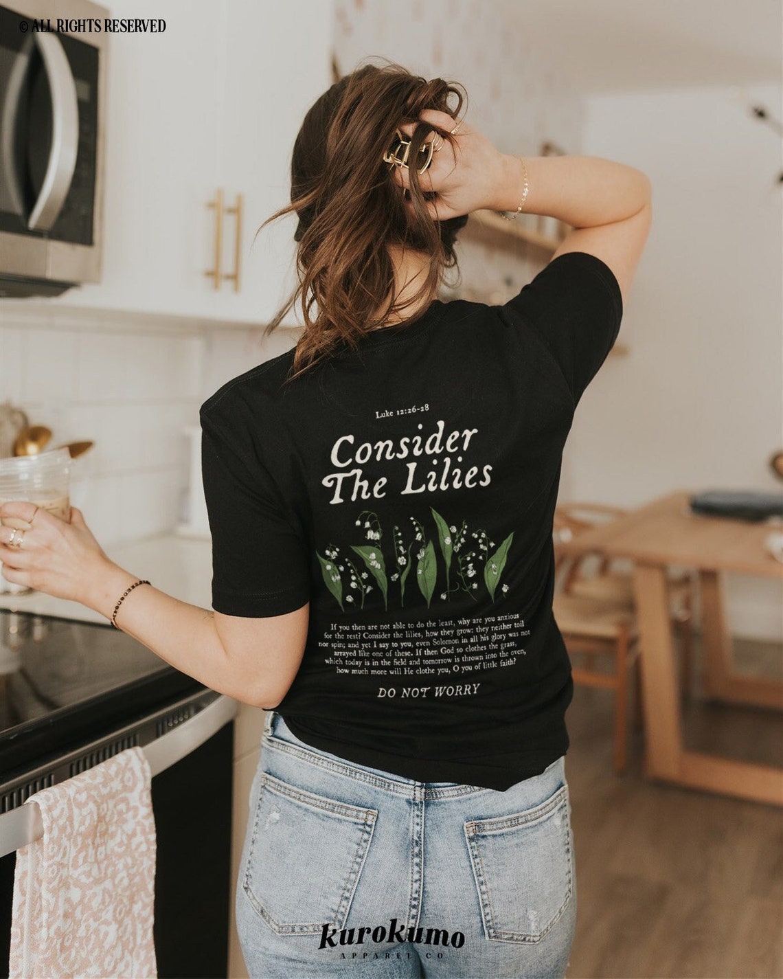 Consider the Lilies Bible Verse Tshirt Floral Faith Based Clothing ...