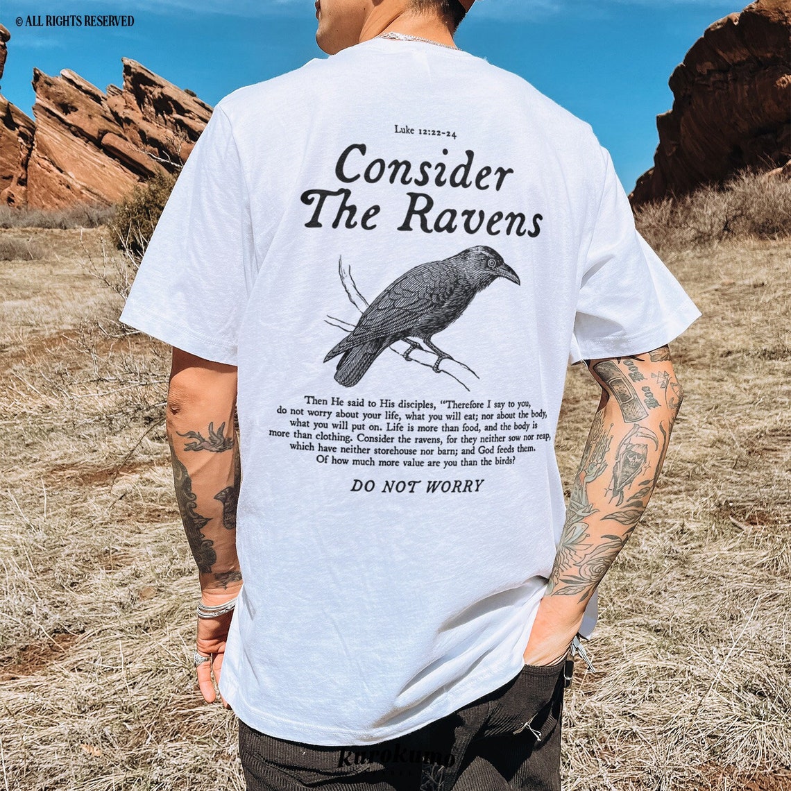 Consider the Ravens Bible Verse Tshirt Faith Based Clothing Minimalist ...