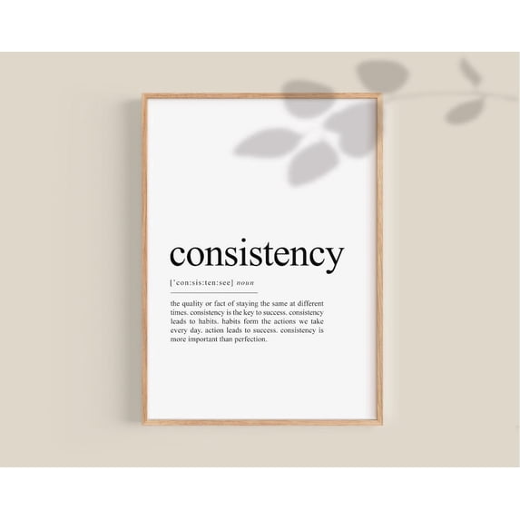 Consistency Definition Poster office wall decor Home Gym Sign ...