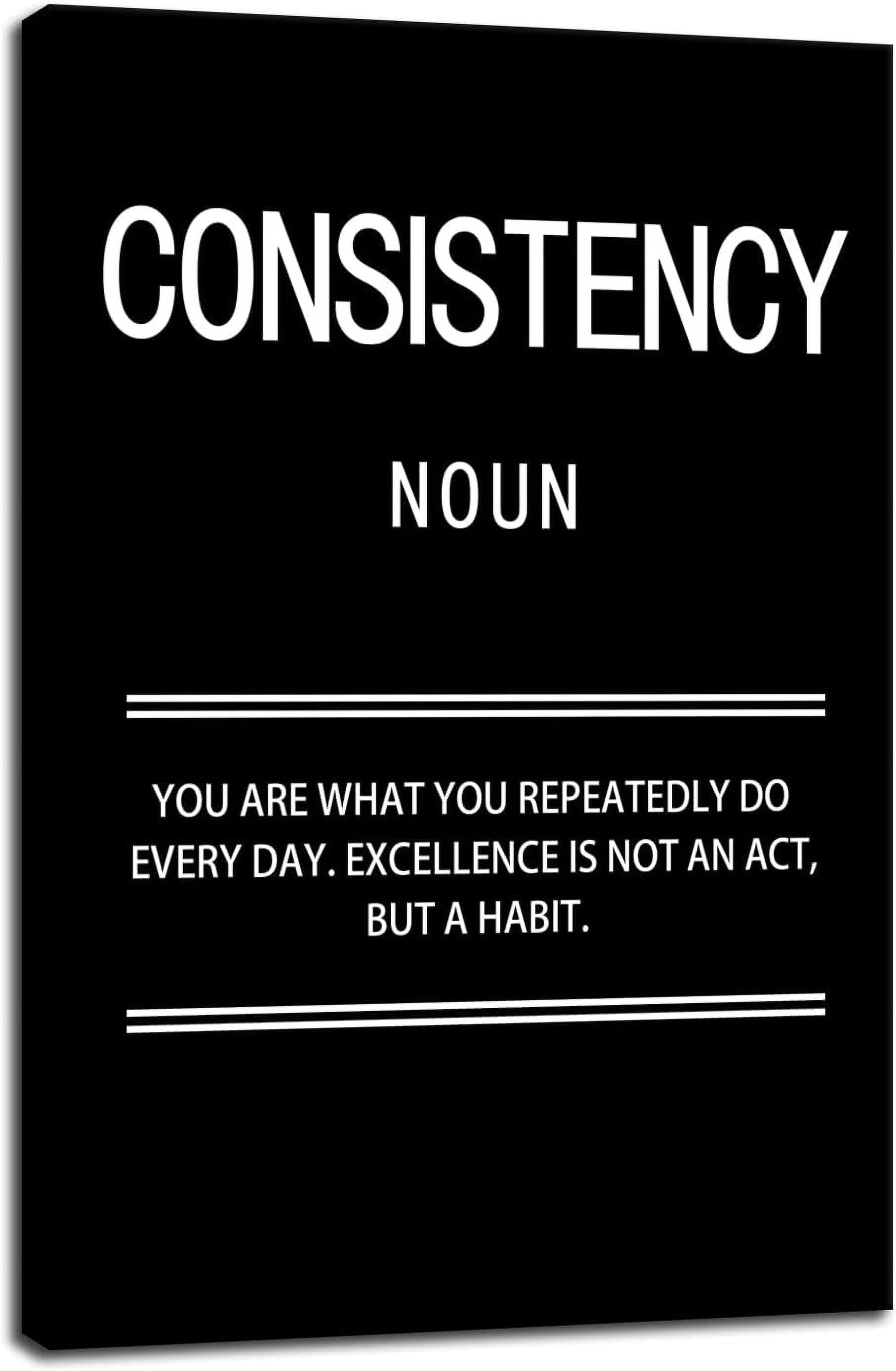 Consistency Noun Inspirational Canvas Wall Art for Office Quotes ...