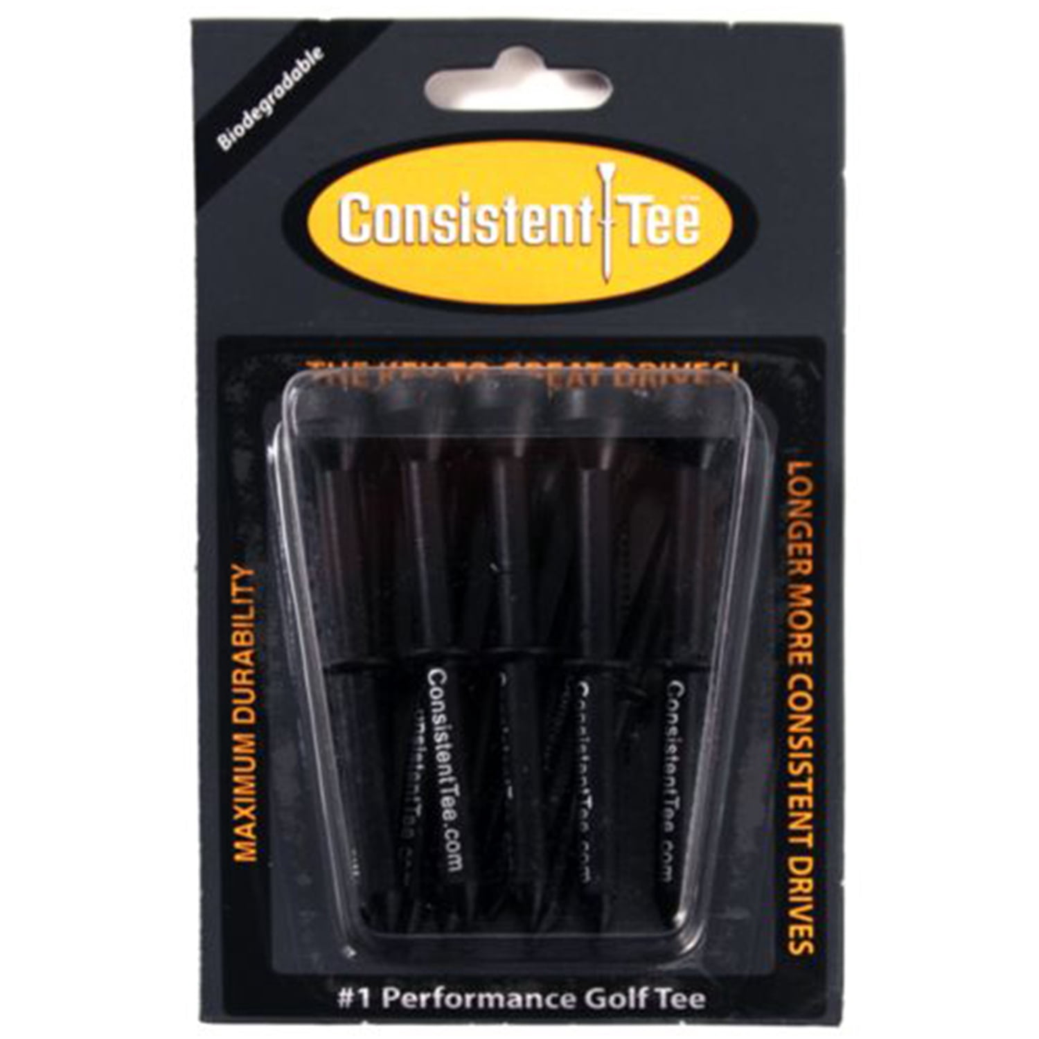 ProActive Sports Golf Consistent Black Golf Tees New - Walmart.com