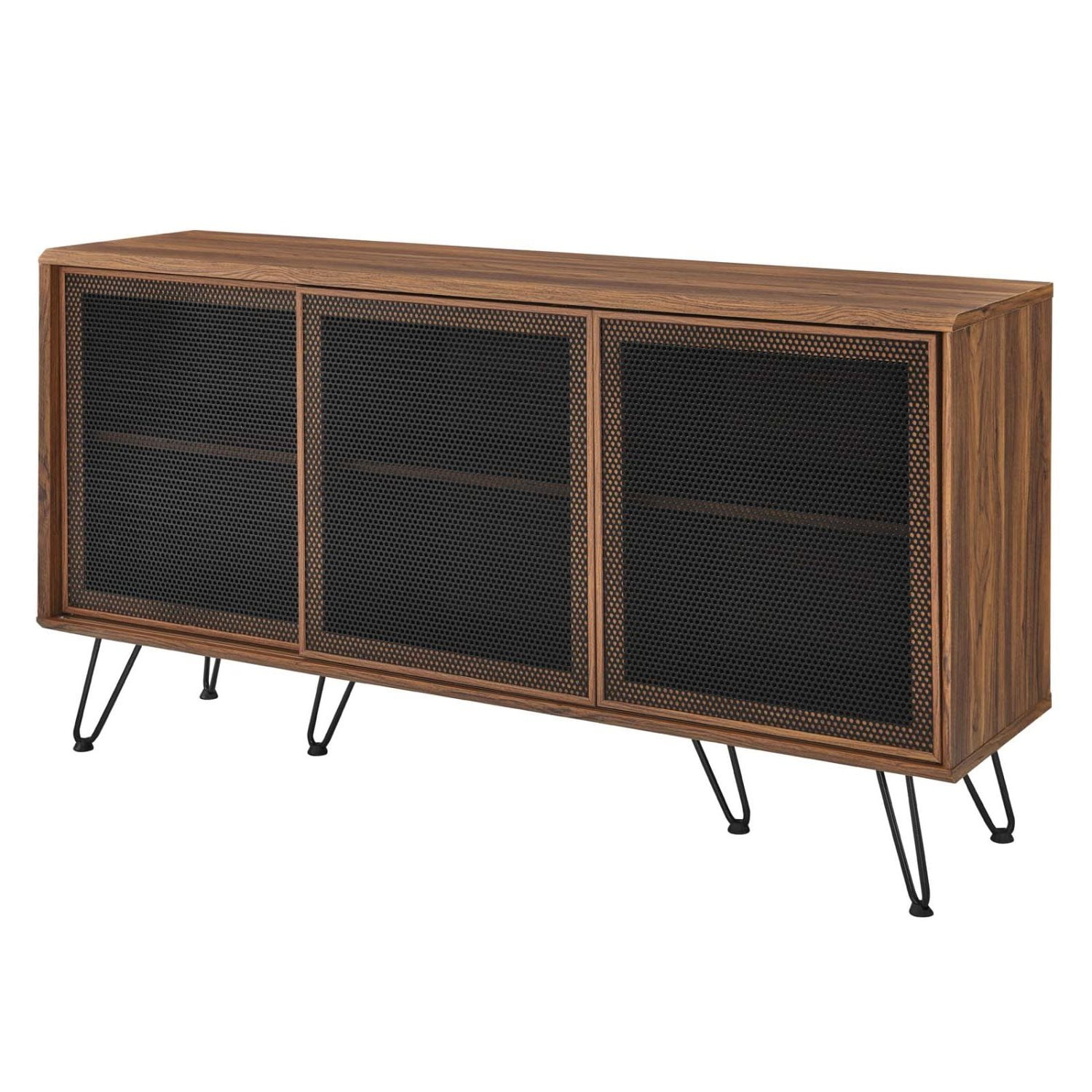 Console Entry Table Sideboard Cabinet, Walnut, Wood, Industrial Living ...
