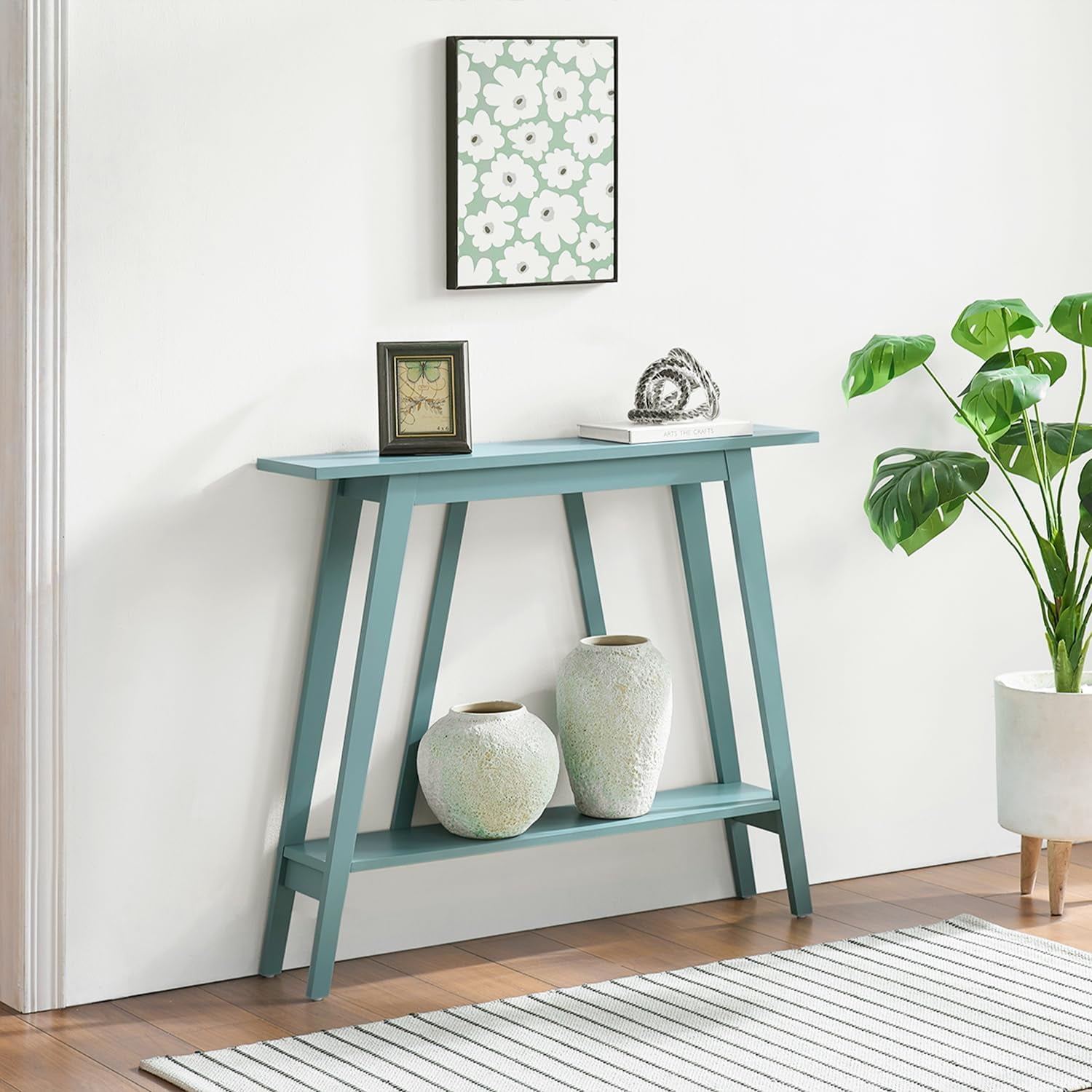 - Console Narrow Sofa with Storage Shelf for Hallway Front Hall ...