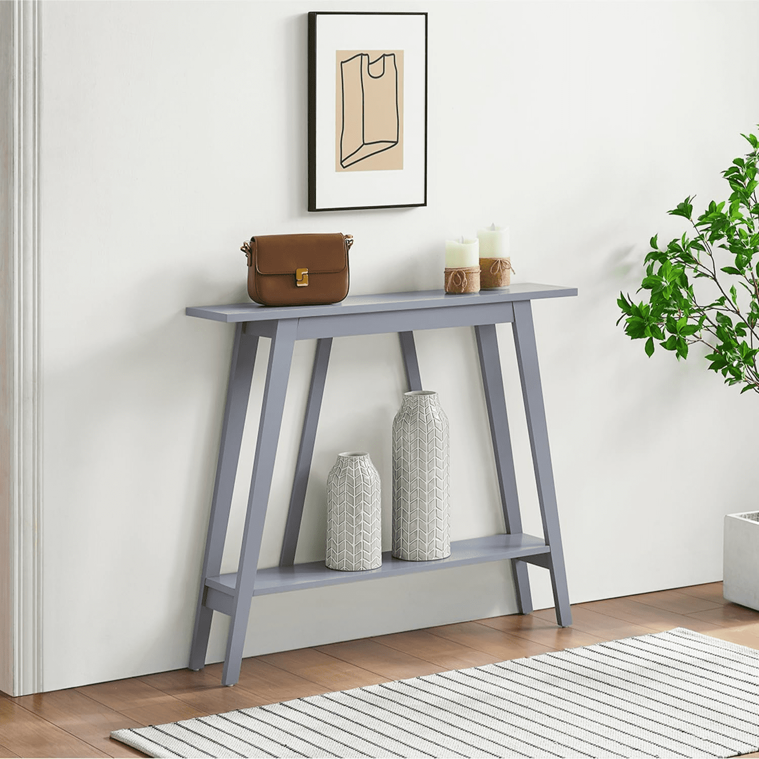 - Console Narrow Sofa with Storage Shelf for Hallway Front Hall Entryway Living Room (Lemon ...