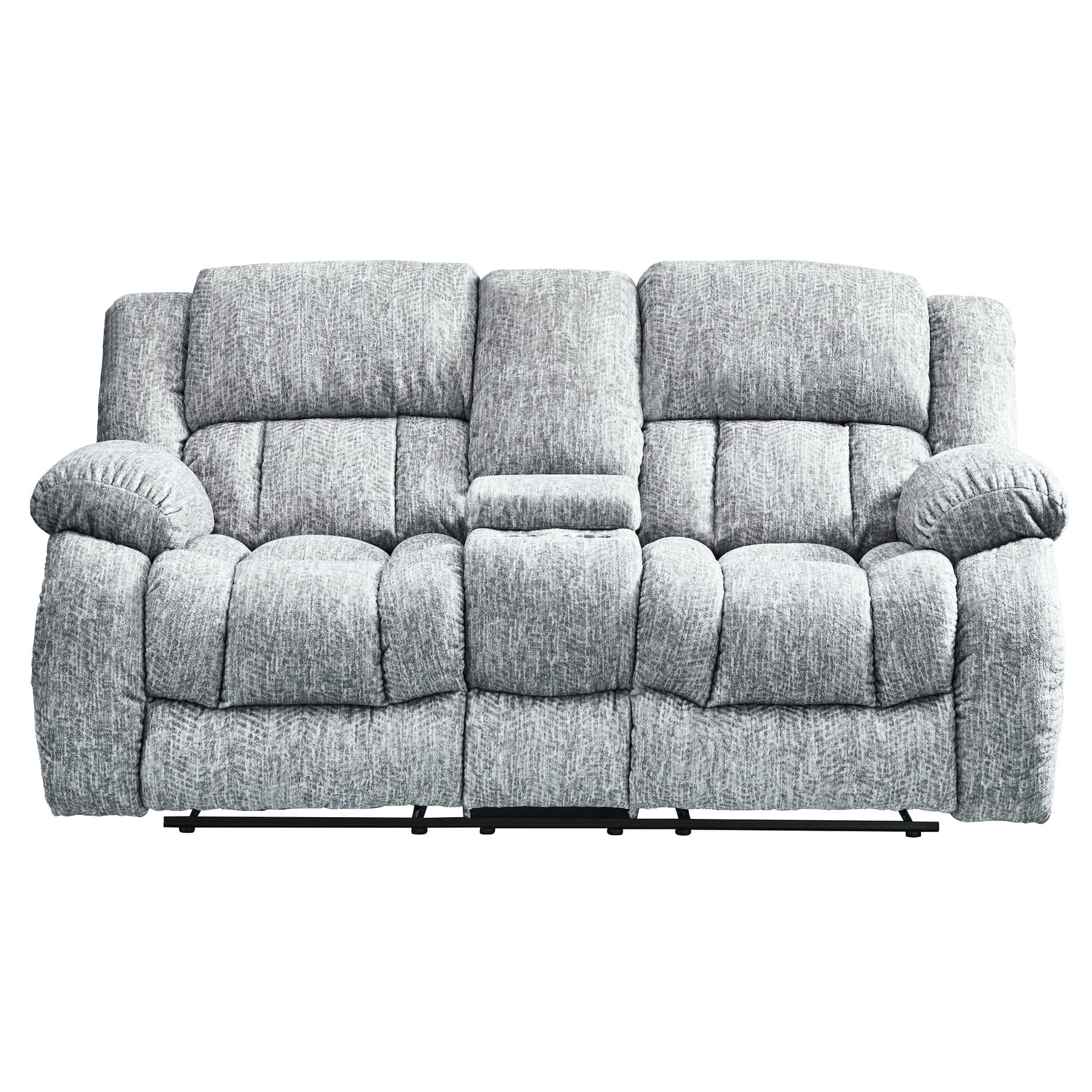 Console Reclining Gray Loveseat for Relax | Manual Motion for After ...