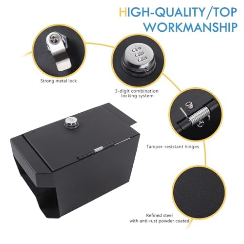 Console Safe with 3 Digit Combo Compatible with Toyota Tundra 2022 2023 ...