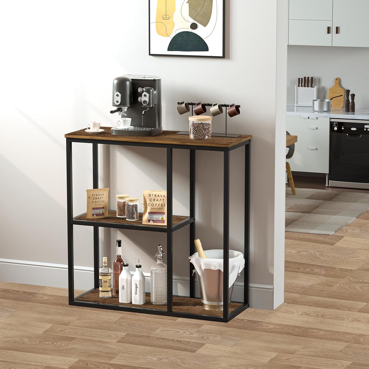 Console Table, 12 Inch Narrow Entryway Table with 3-Tier Storage ...