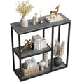 Console Table, 12 Inch Narrow Entryway Table with 3-Tier Storage ...
