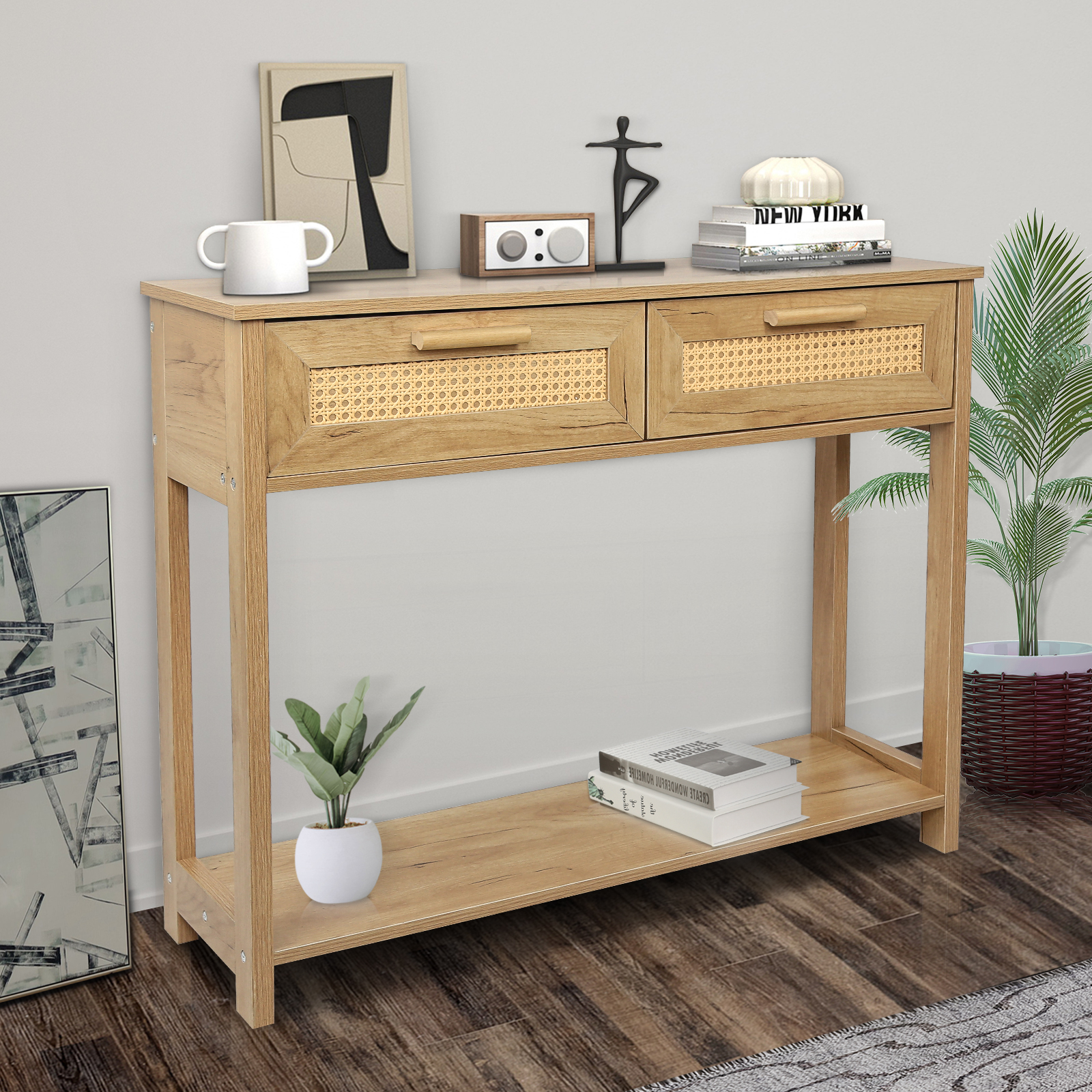Console Table with 2 Drawers,Sofa Table,Entryway Table with Open ...