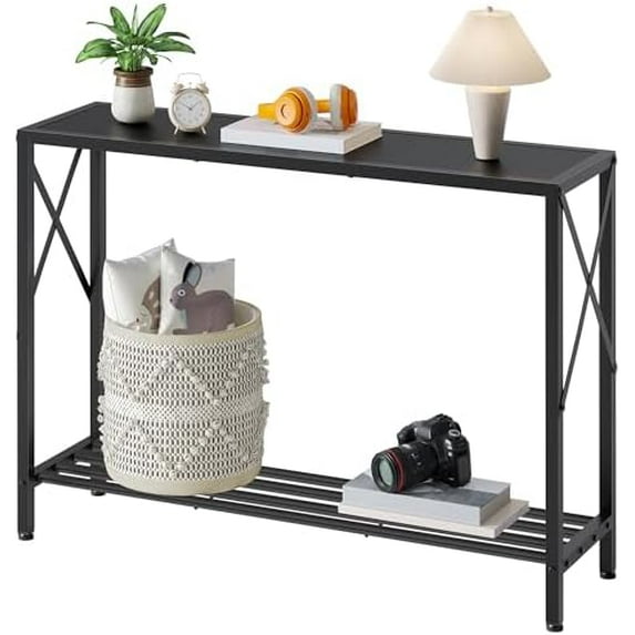 Console Table, 2-Tier Entryway Table, 41.8”L Narrow Sofa Tables with ...