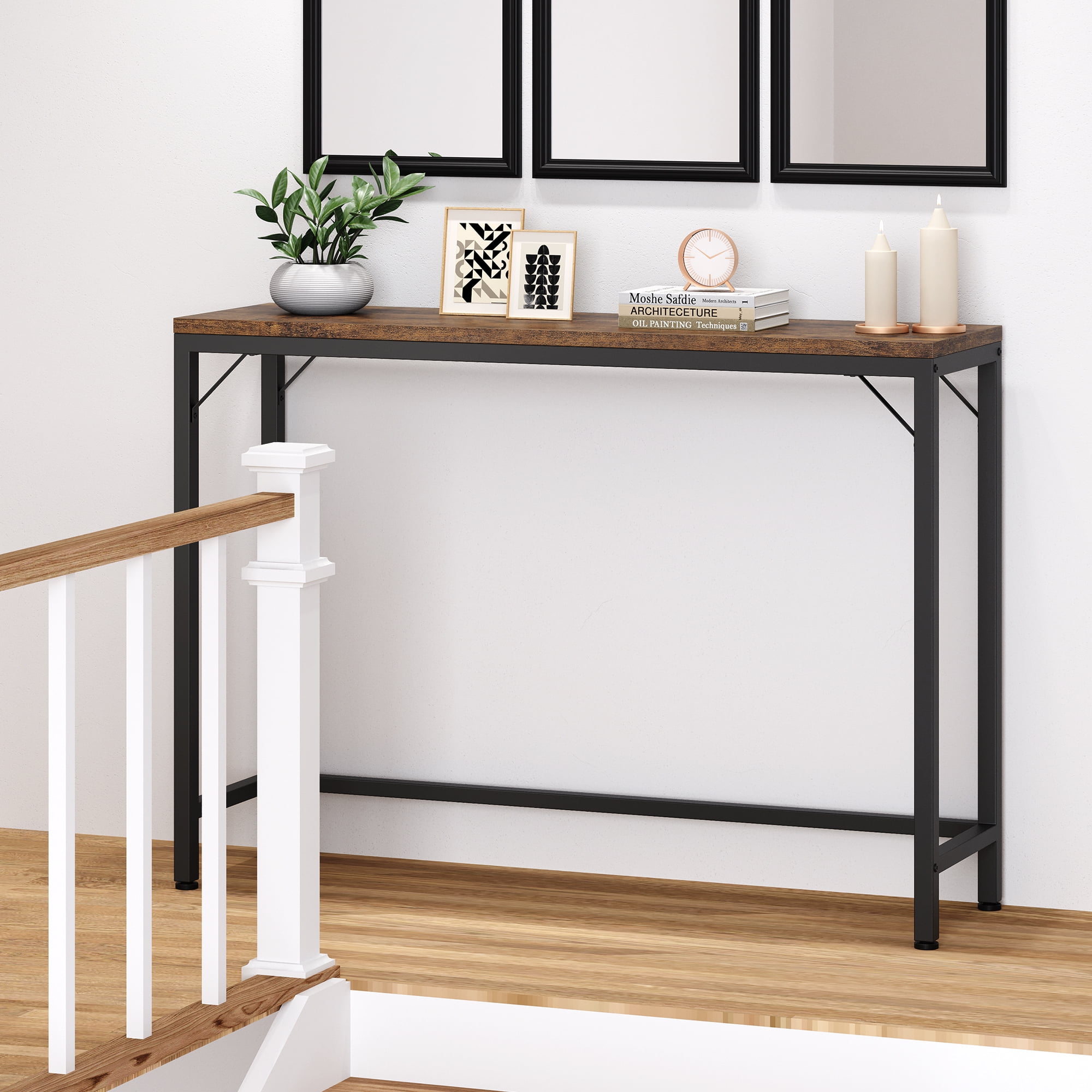 Console Table, 2-Tier Entryway Table with Storage, Narrow Sofa Table ...