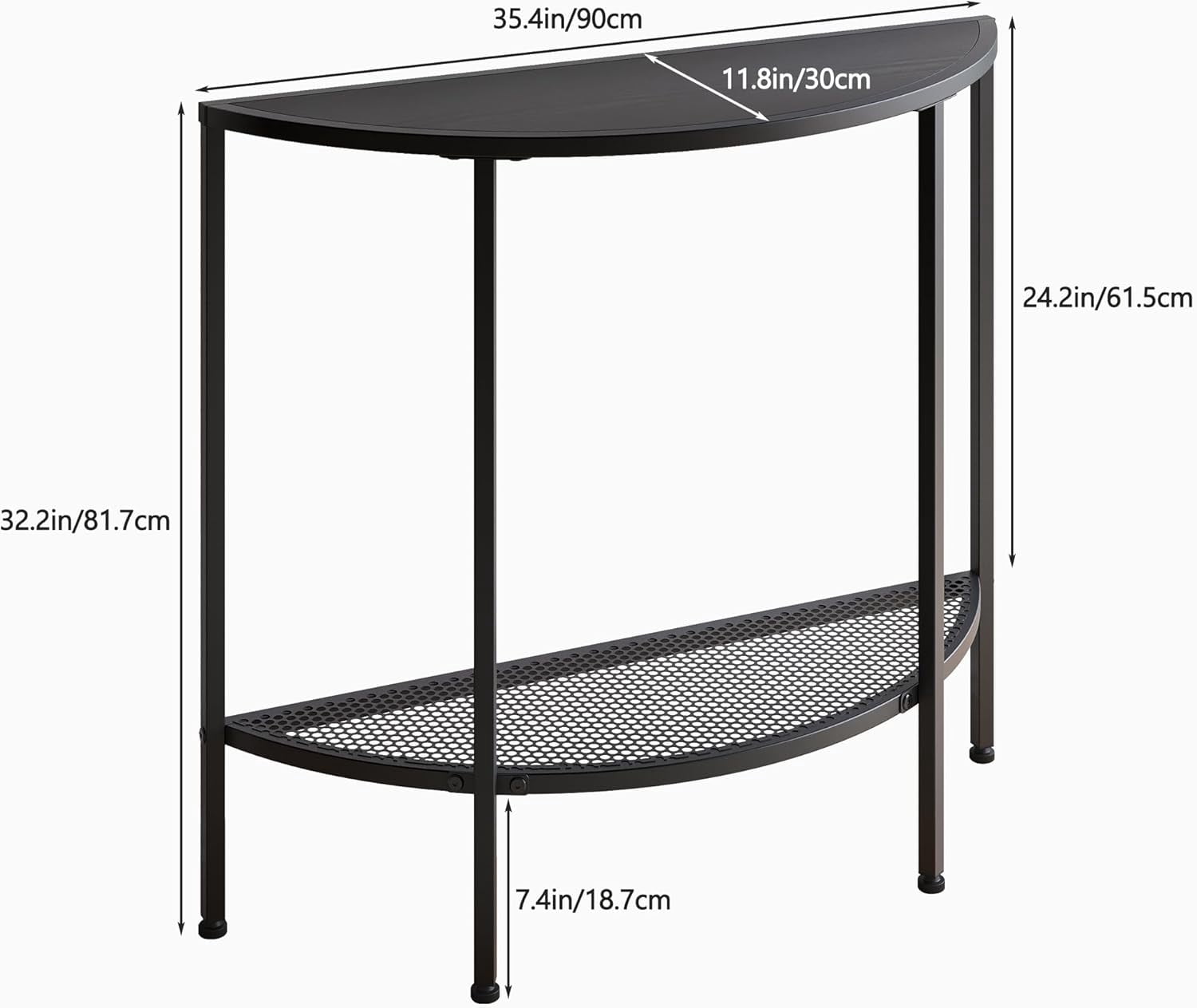 Console Table 2 Tier Narrow Entryway Table with Storage,Half Moon Sofa ...