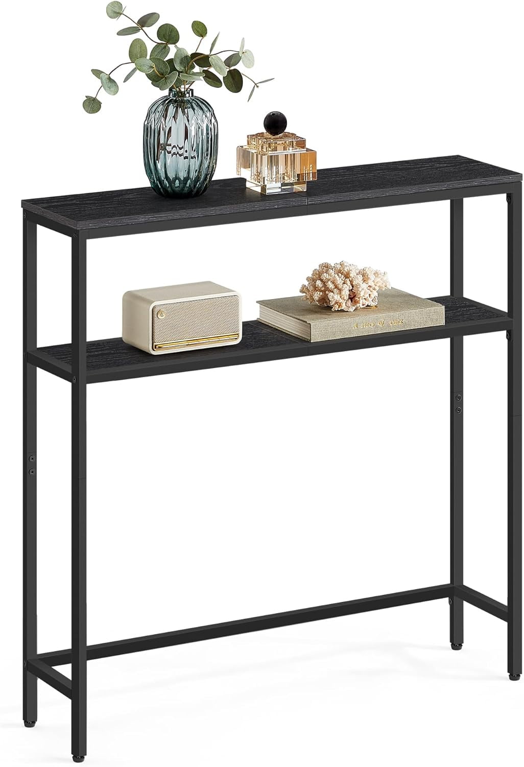 Console Table, 2-Tier Sofa Table, 7.9 x 31.5 x 31.5 Inches, Narrow ...