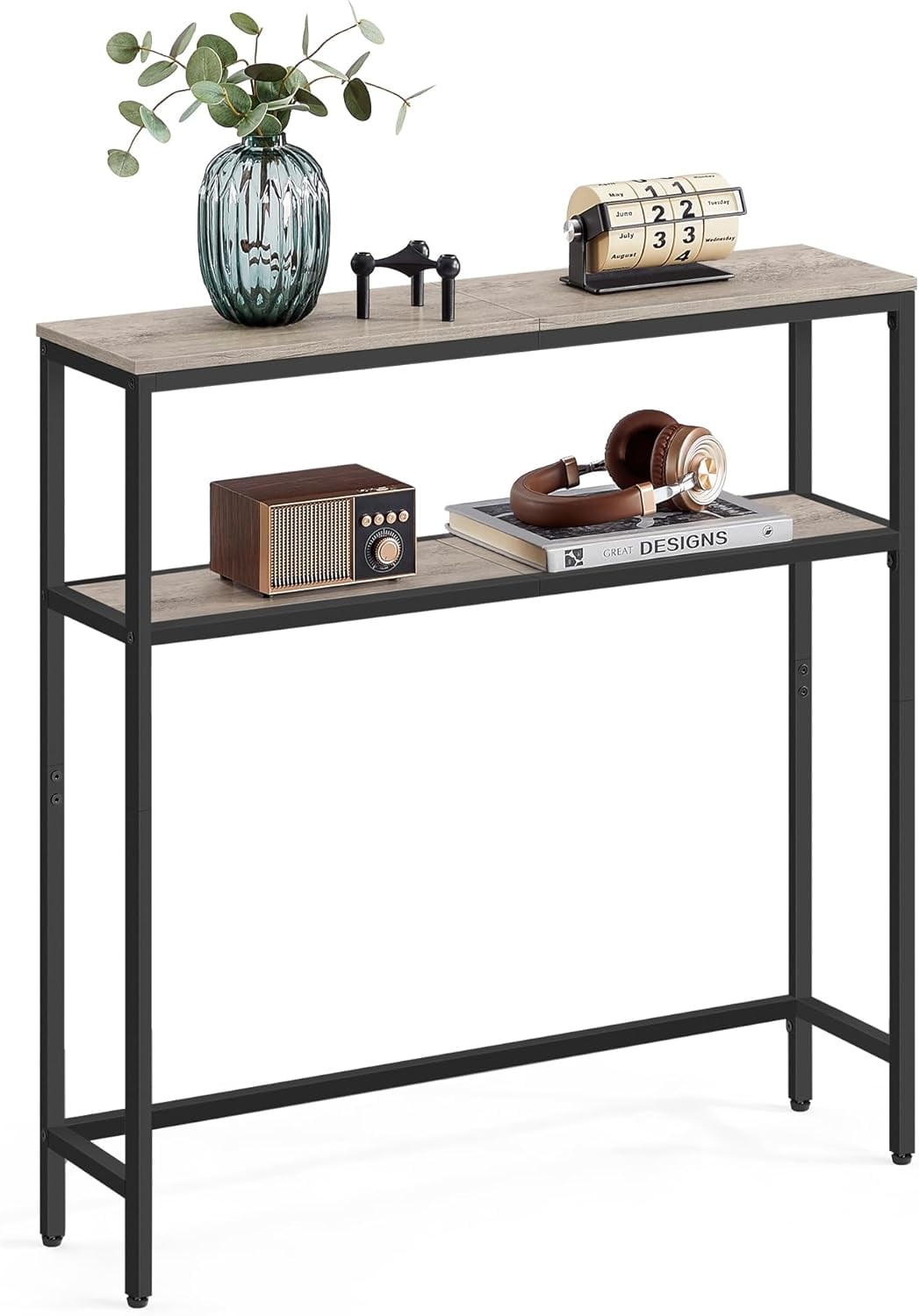 Console Table, 2-Tier Sofa Table, 7.9 x 31.5 x 31.5 Inches, Narrow ...