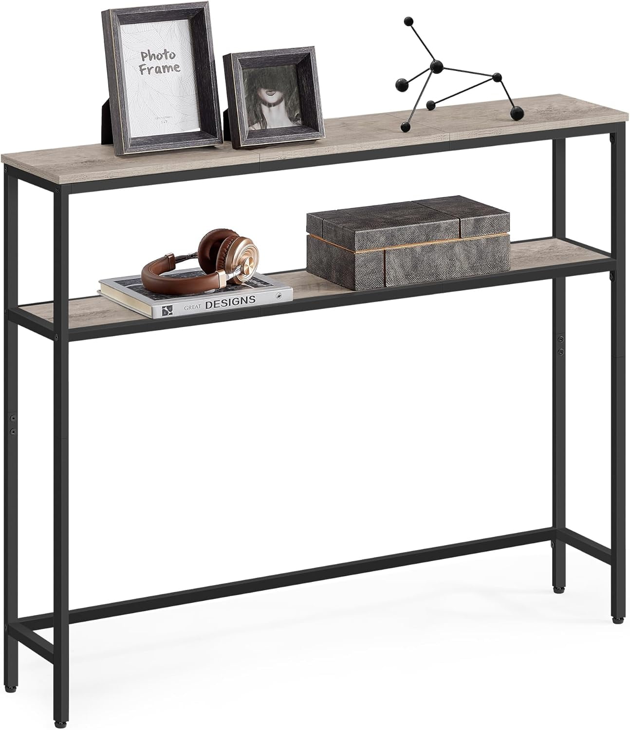 Console Table, 2-Tier Sofa Table, 7.9 x 39.4 x 31.5 Inches, Narrow ...