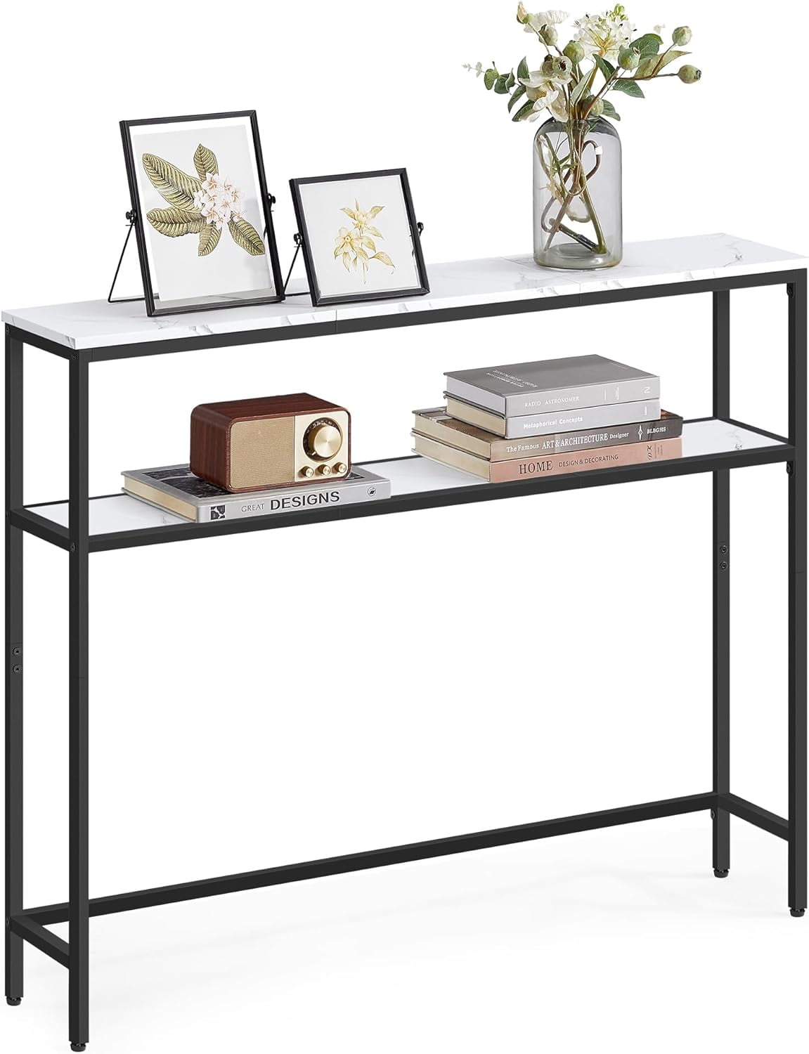 Console Table, 2-Tier Sofa Table, 7.9 x 39.4 x 31.5 Inches, Narrow ...