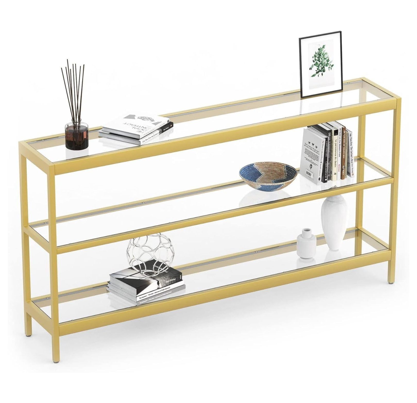 Console Table, 3 Tier Entryway Table, Hallway Table, 55" Sofa Table ...