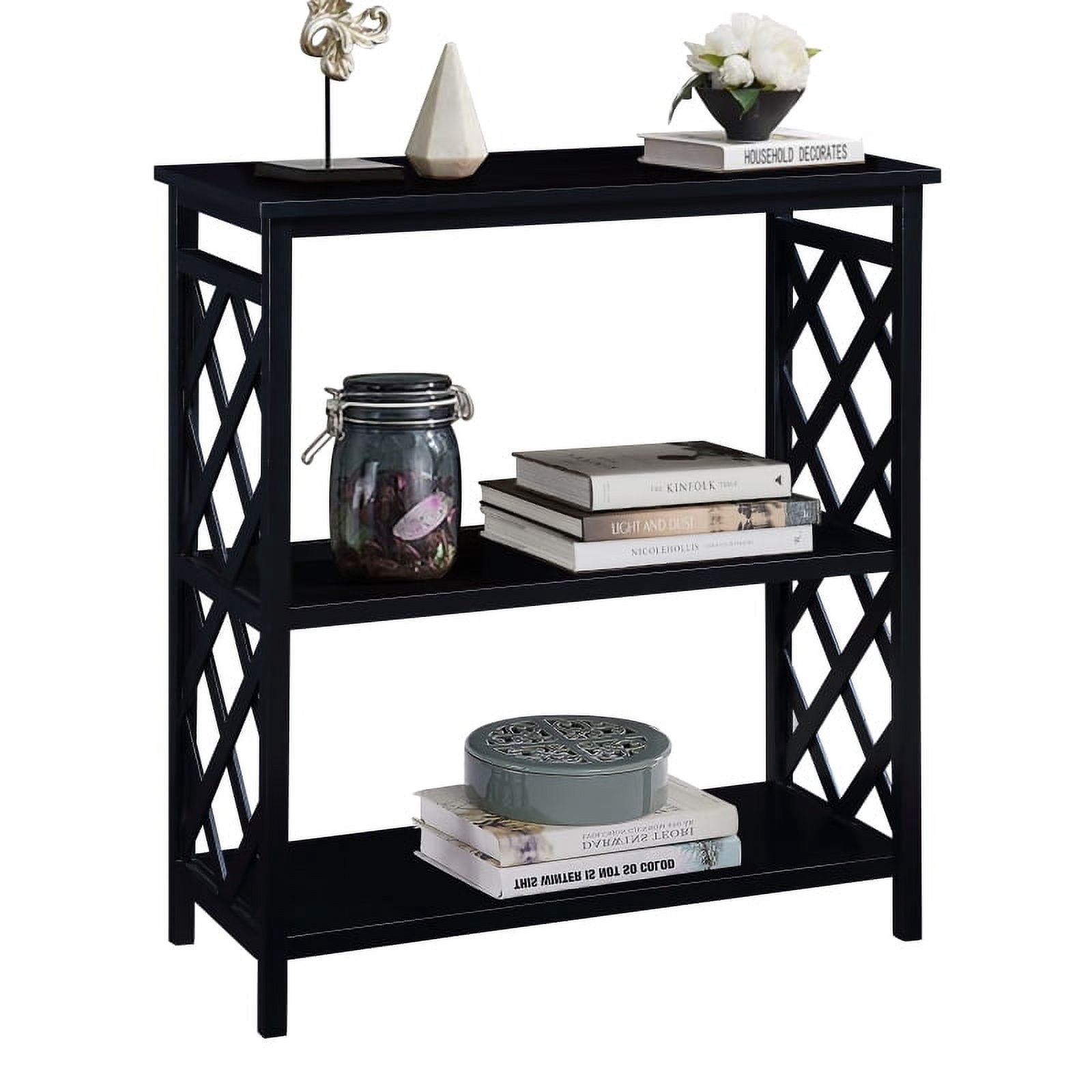 Console Table 3-Tier with Storage Shelves,Open Bookshelf Bookcase with ...