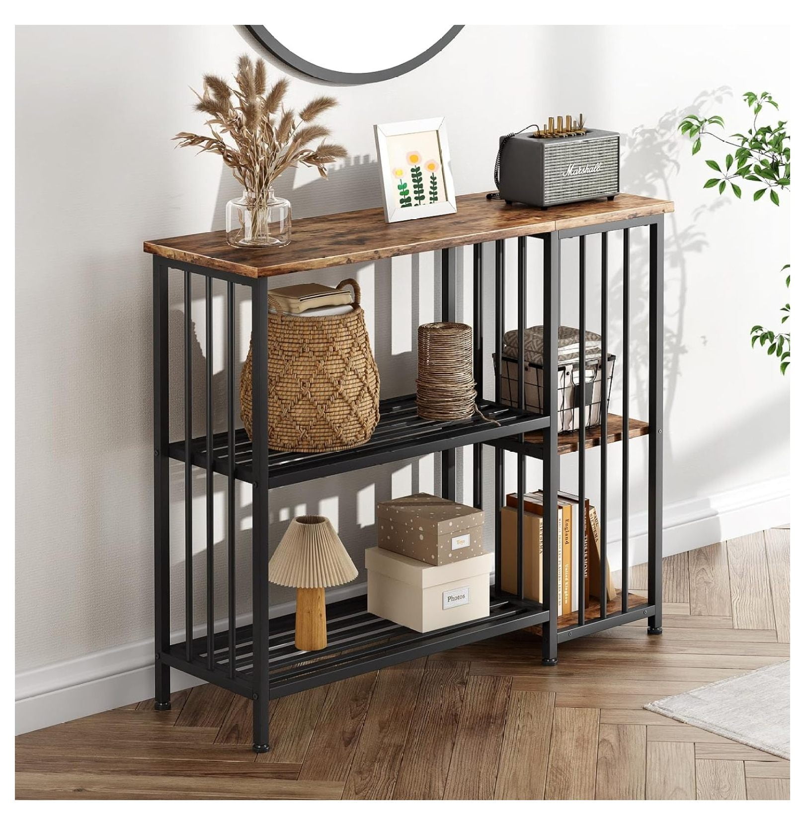 Console Table, 39.4'' 3-Tier Sofa Tables for Entryway, Narrow Tables ...