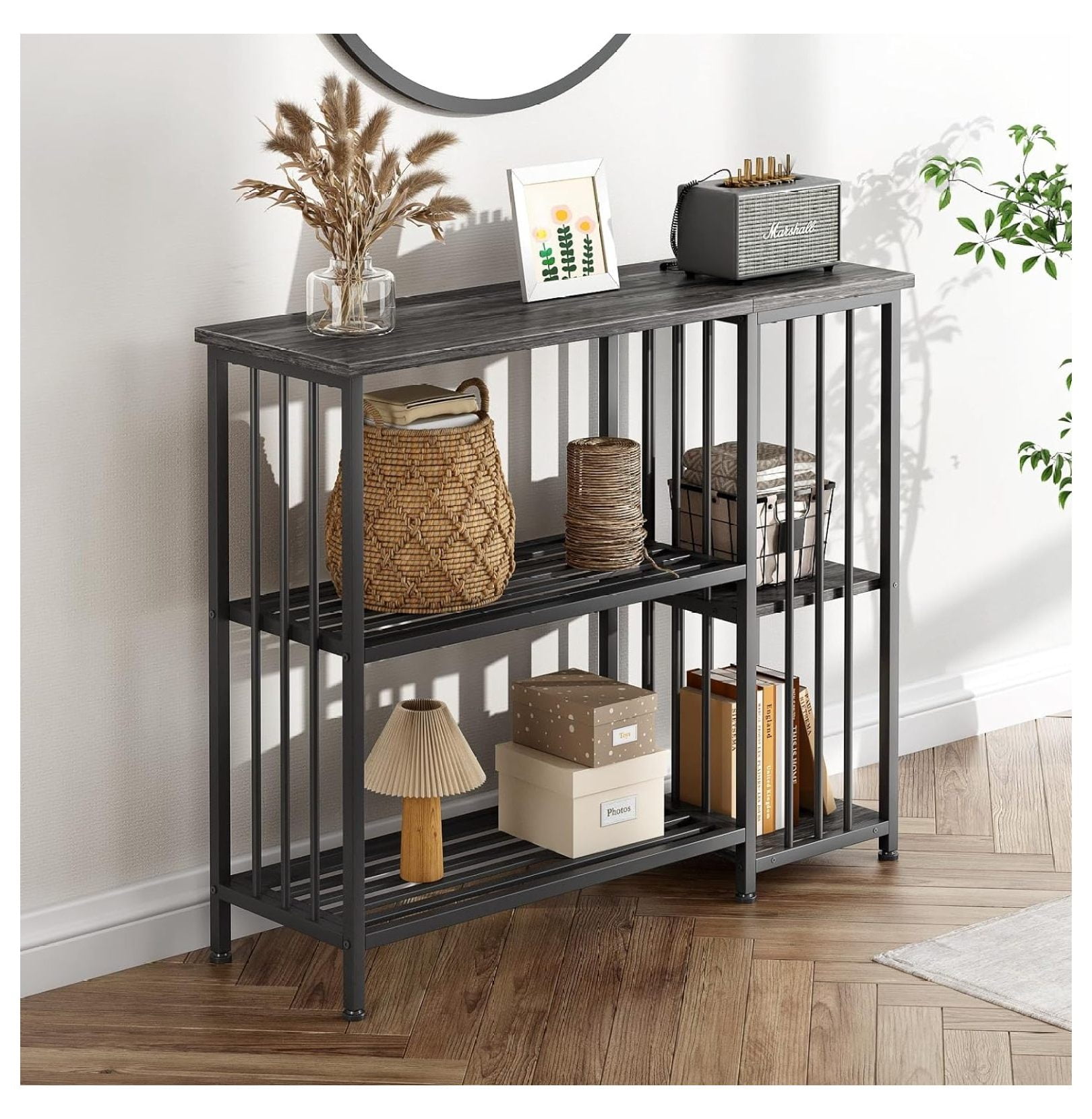 Console Table, 39.4'' 3-Tier Sofa Tables for Entryway, Narrow Tables ...