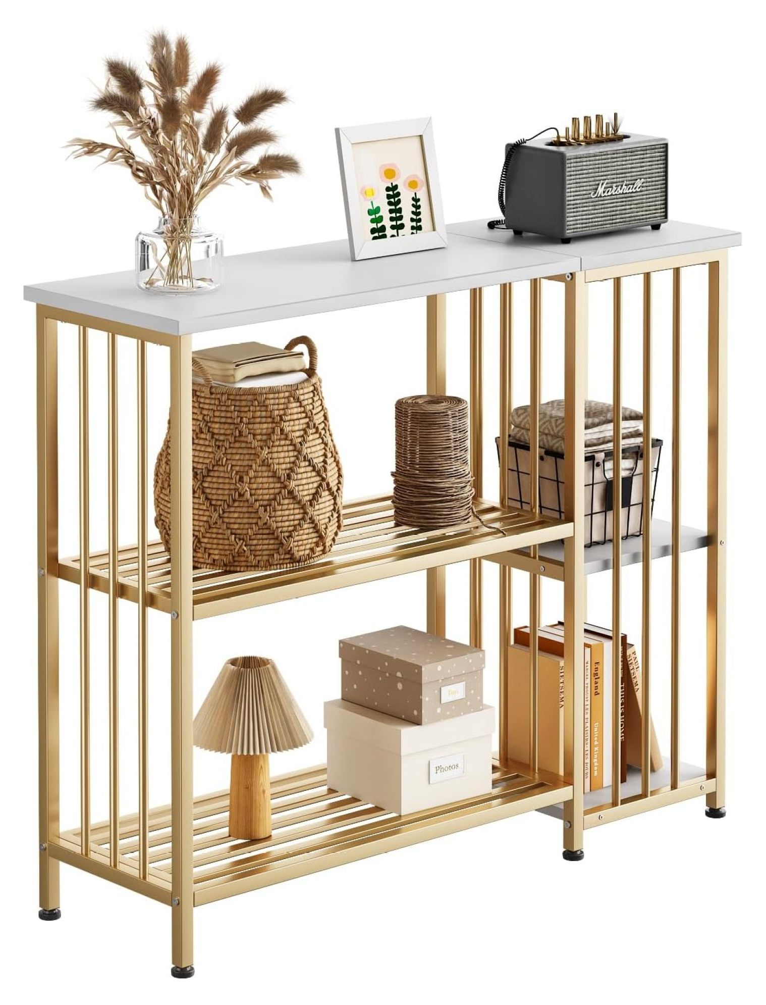 Console Table, 39.4'' 3-Tier Sofa Tables for Entryway, Narrow Tables ...