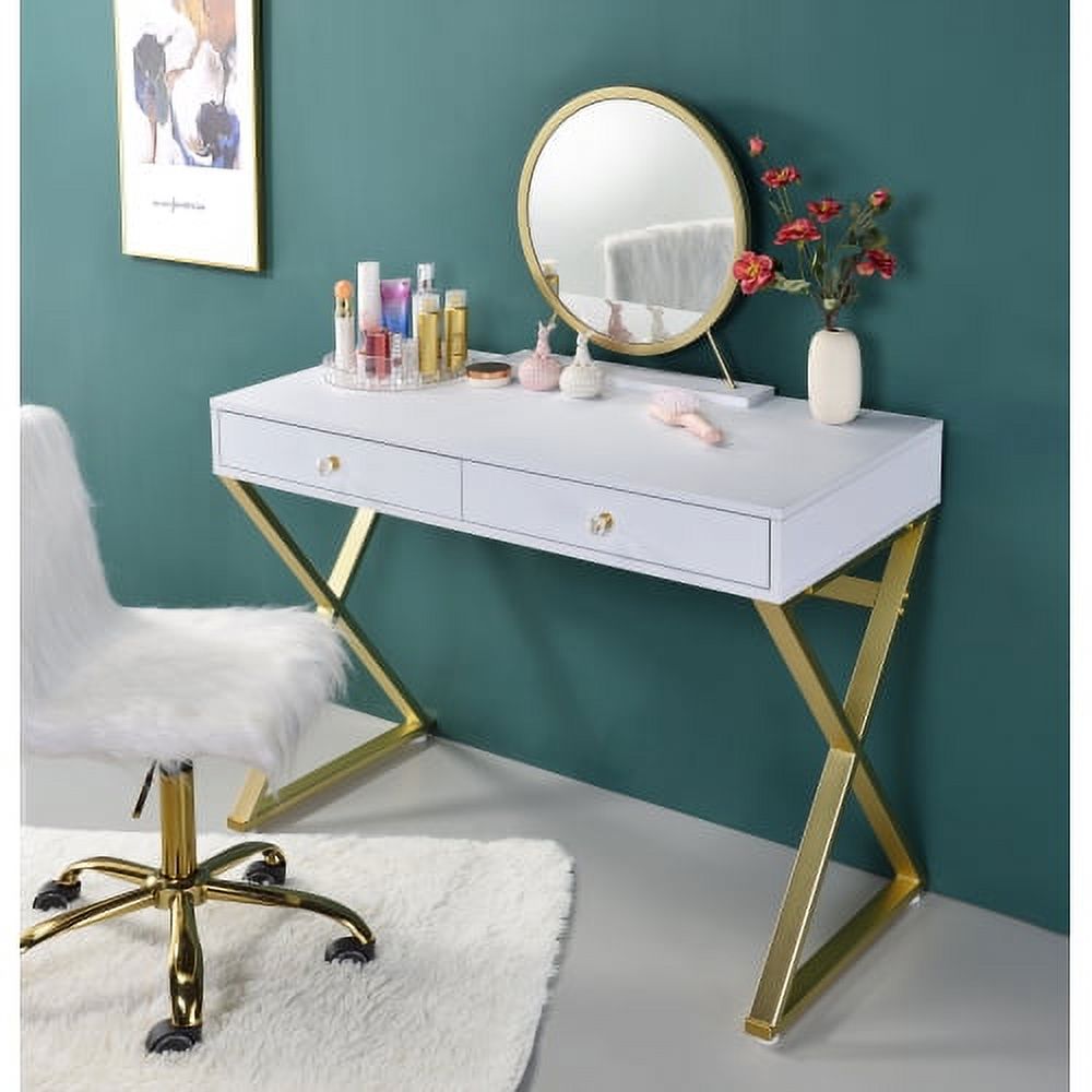 Console Table 42in Industrial Computer Desk with Storage Drawers, Home ...