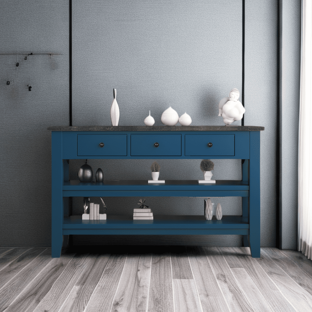 Console Table, 48'' Modern Sofa Table with 3 Drawers and 2 Shelves ...