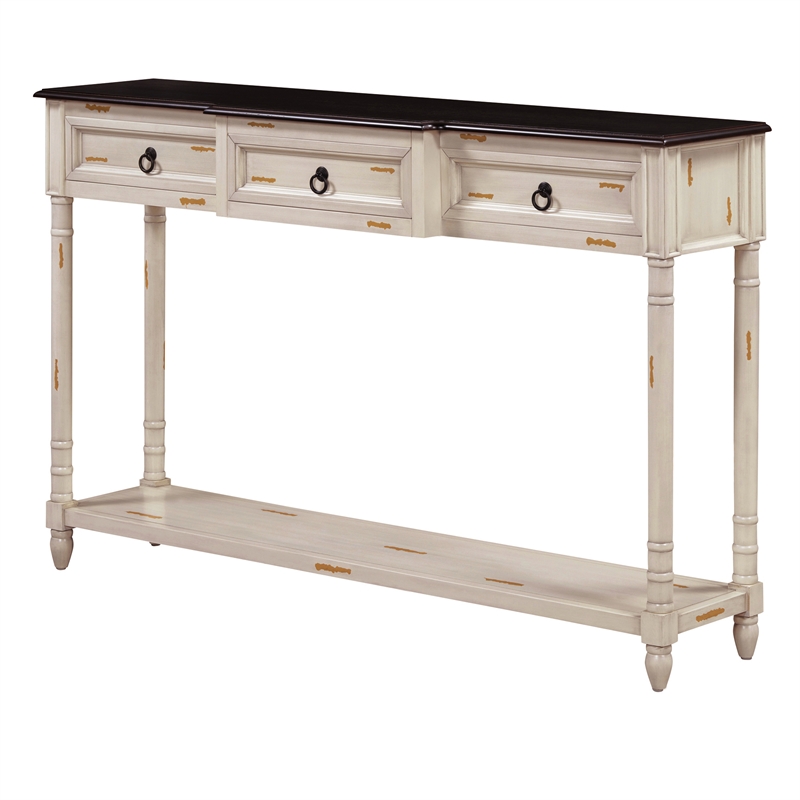 Console Table 52in Wood Sofa Table Entryway Table with Drawers(Beige ...