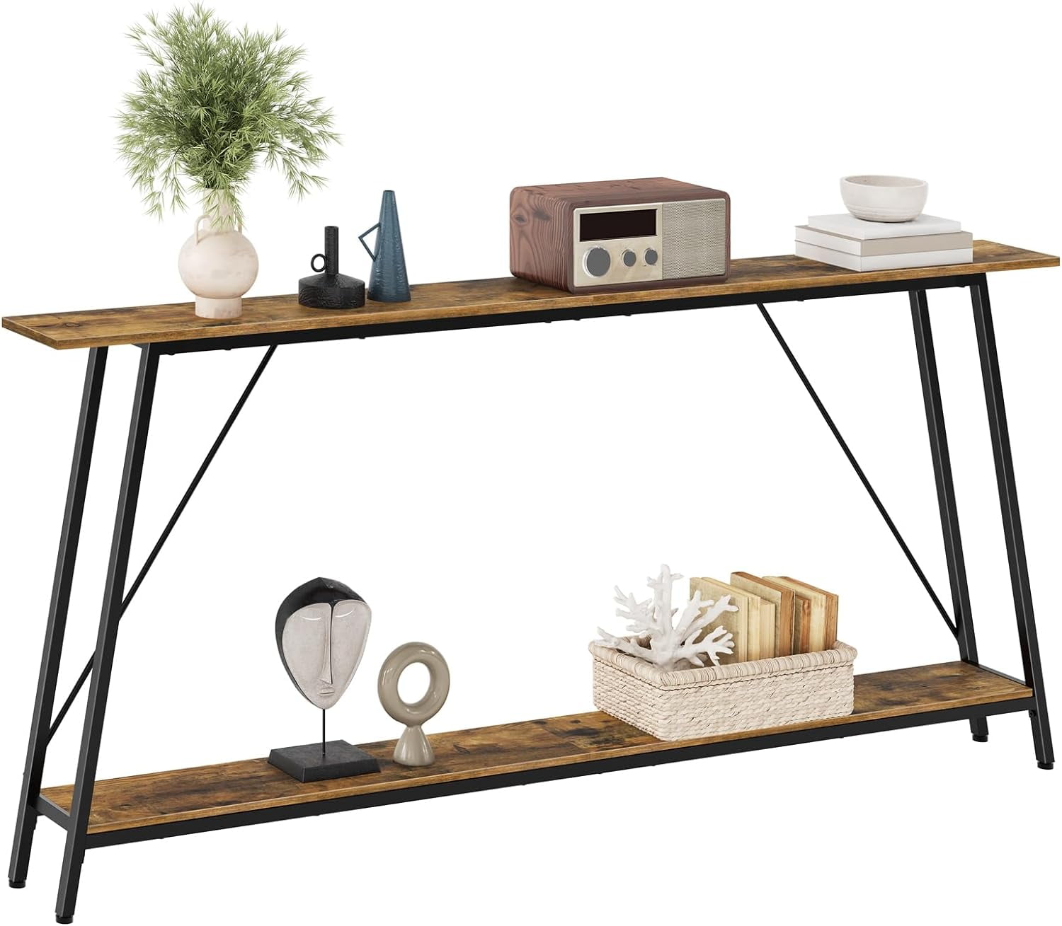 Console Table, 71'' 2-Tier Sofa Tables with Storage, Narrow Entryway ...
