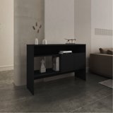 Console Table, Black, 2 Doors 3 Shelves / Functional and Compact for ...