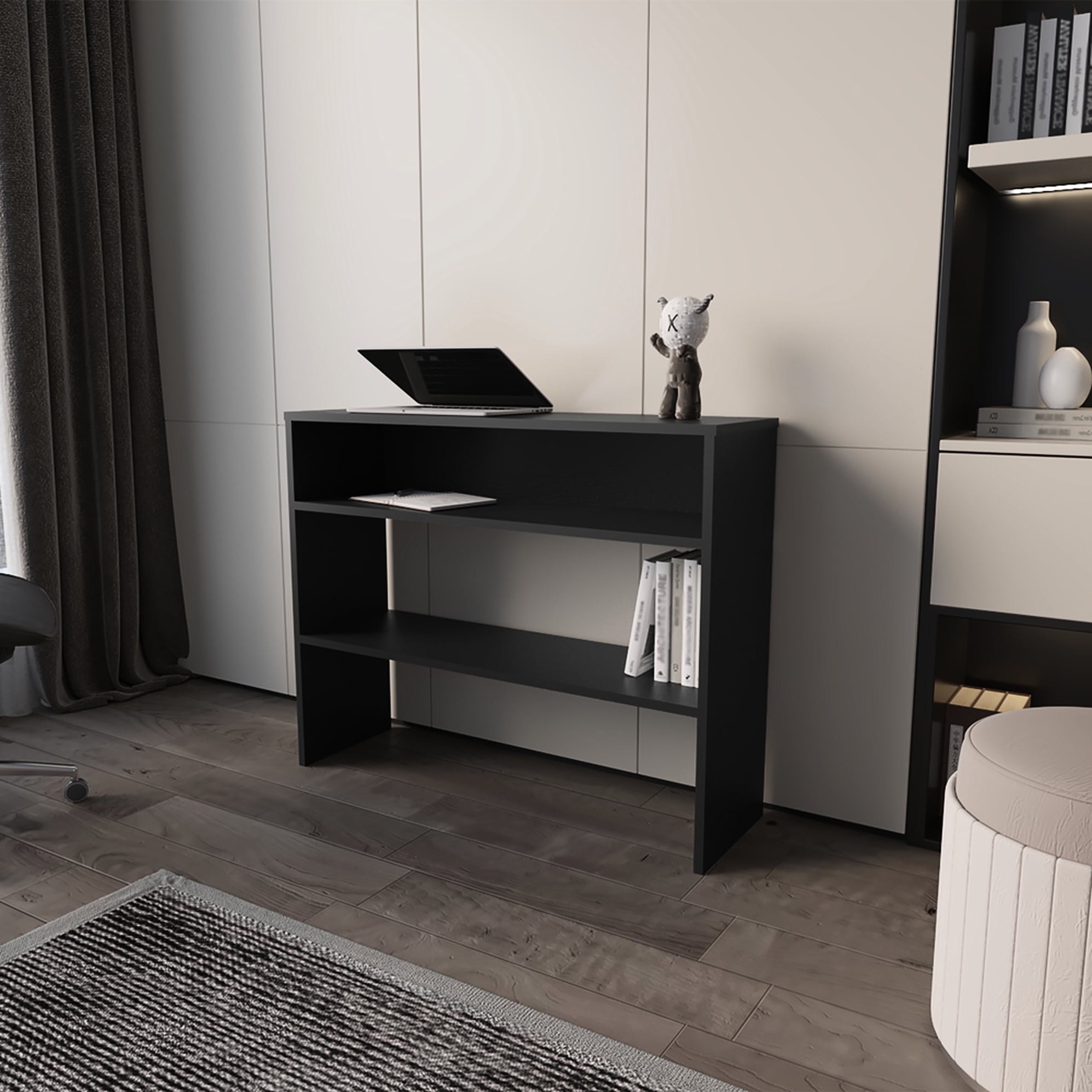 Console Table , Black. Save Space In Home. Shelf. Versatile For ...