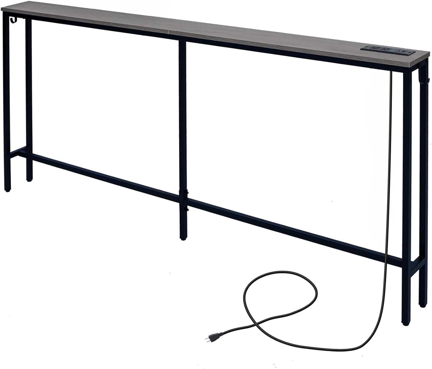 Console Table with Charging Station, 70.9" Narrow Sofa Table, Entryway ...