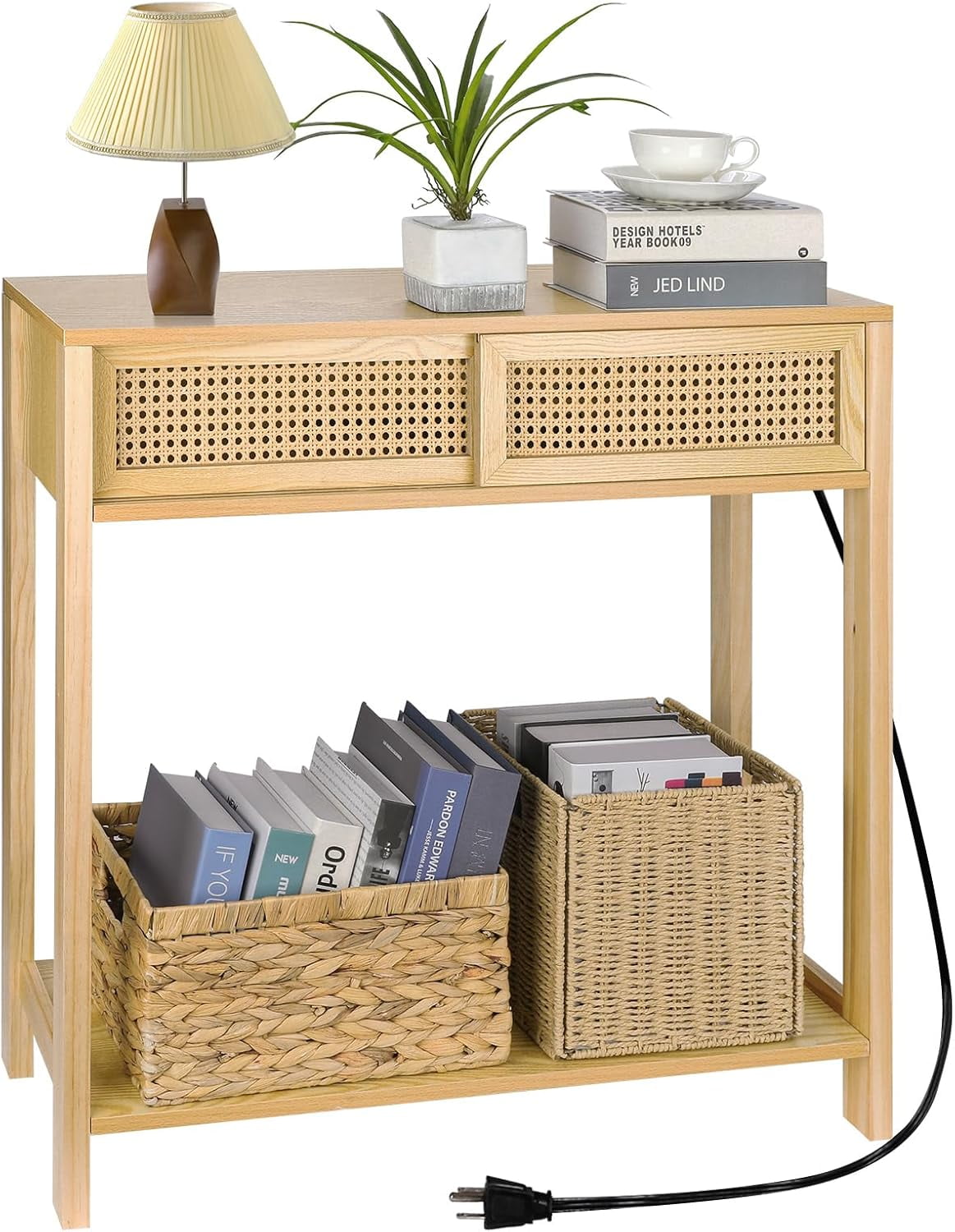 Console Table with Charging Station, Small Vanity Desk, 31" Console ...