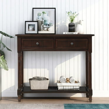 SAFAVIEH Athena French 2-Drawer White Wood Rectangle Console Table (35. ...