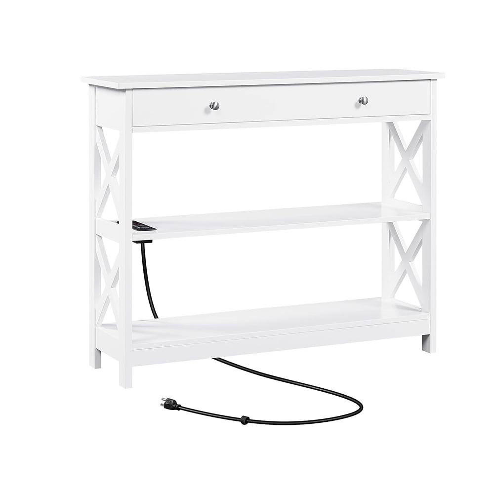 Console Table with Drawer, 39.5" Entryway Table with Storage Shelves ...